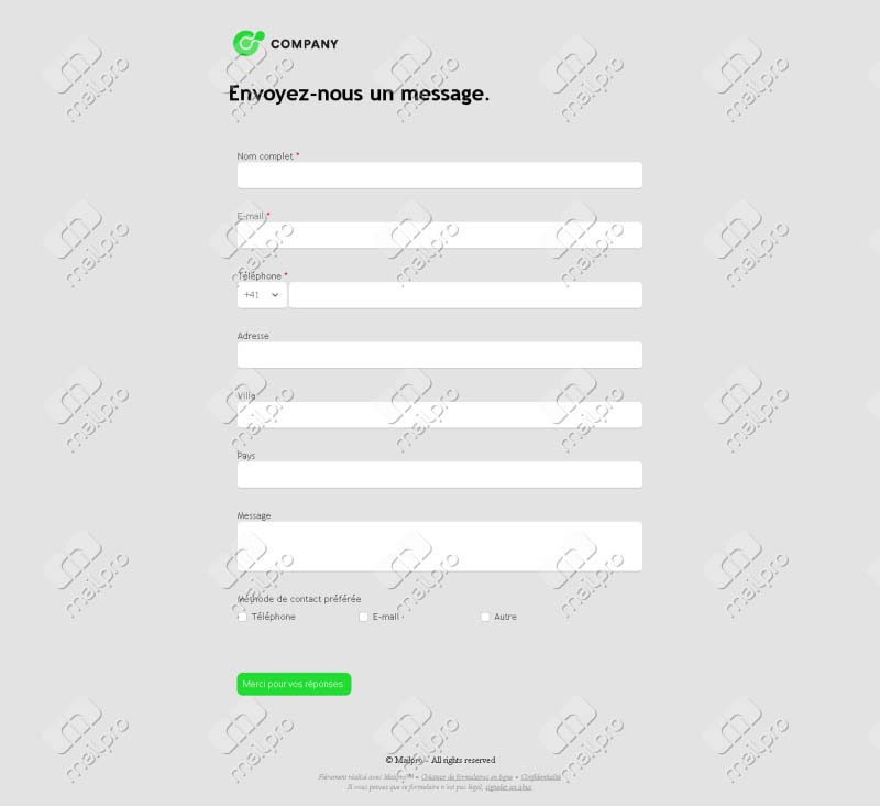 Modèles de Formulaires de Contact & Demande | Mailpro™